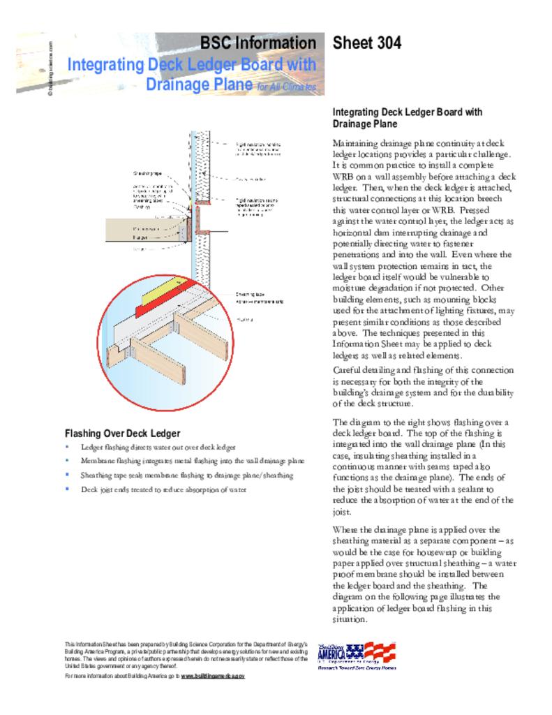 Info-304: Integrating Deck Ledger Board with Drainage Plane | Building ...