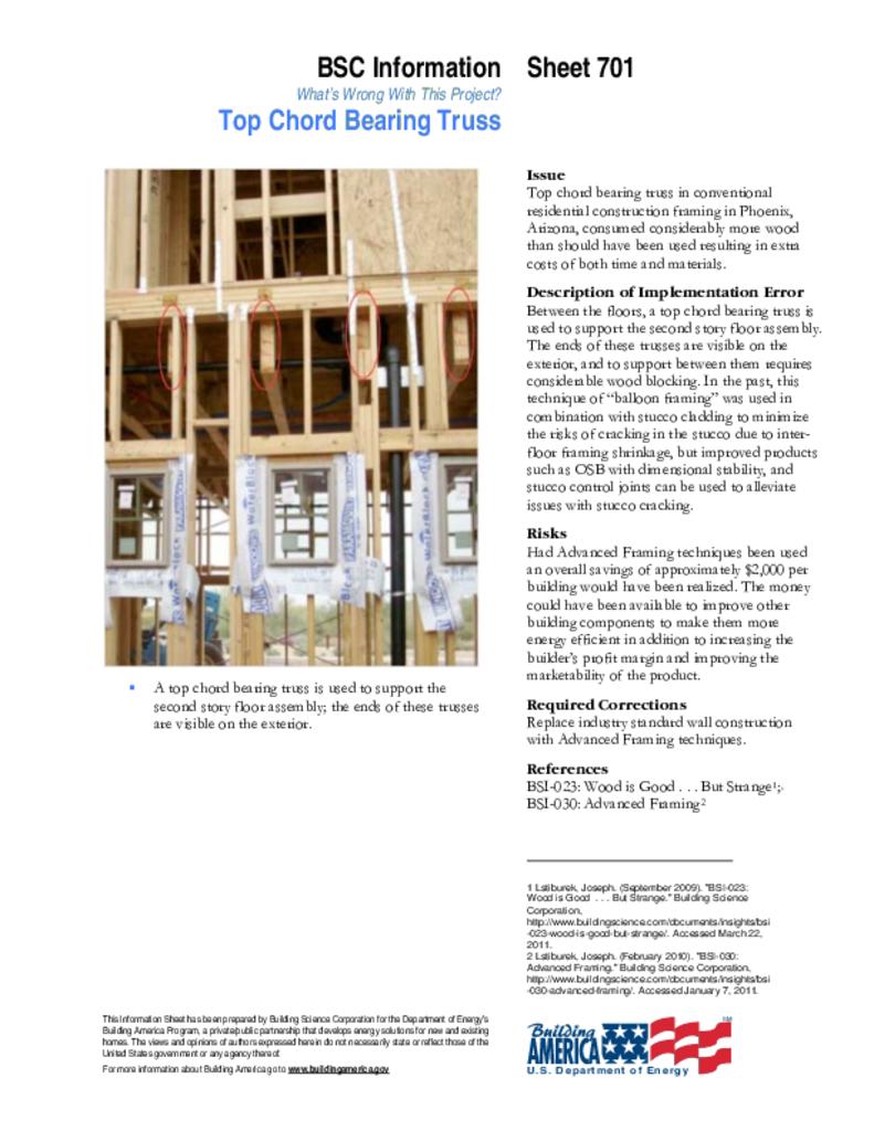 Info-701: What's Wrong With This Project? Top Chord Bearing Truss ...